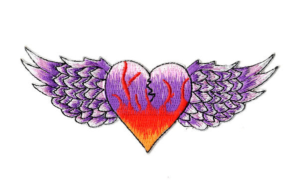 Flying Heart Embroidered Iron On Patch – Rock N Sport Store